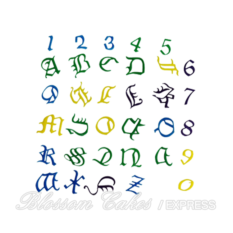 Old English Alphabet & Numbers Cutter Set - Upper Case