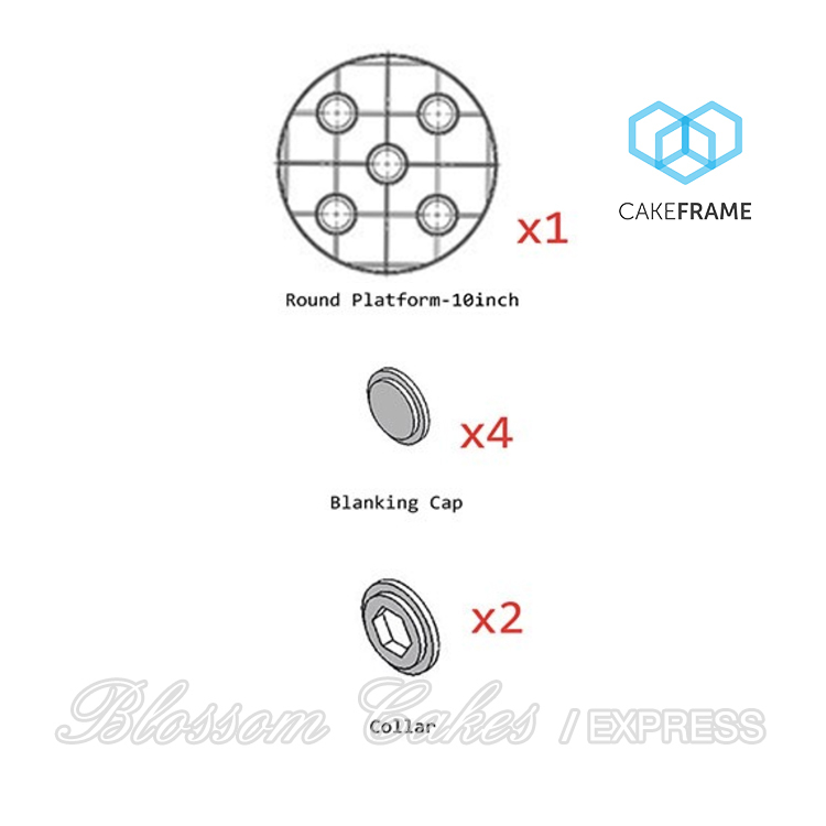 CakeFrame 10" Round Platform Pack - 7 piece