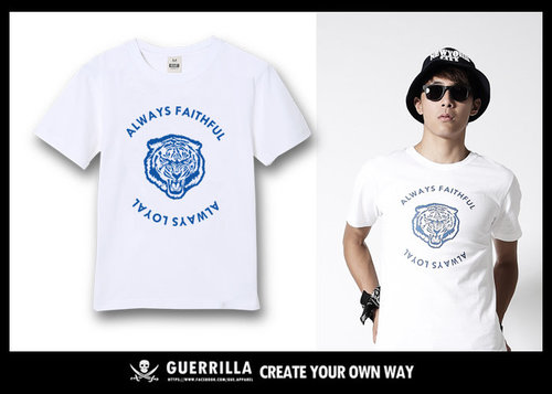 GUE - N12 - LOYAL TIGER - 短T- WHITE