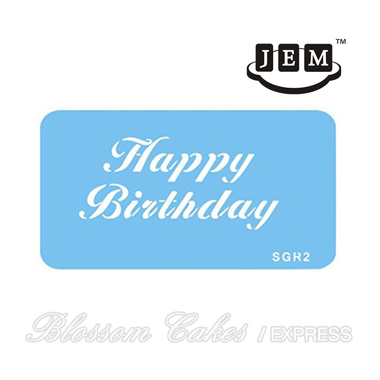 JEM Happy Birthday Stencil