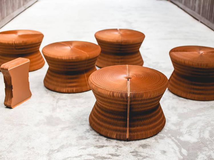 蜂巢紙伸縮凳 - 砂岩棕｜IDEOXO - BS視角購物網站ㆍBselection