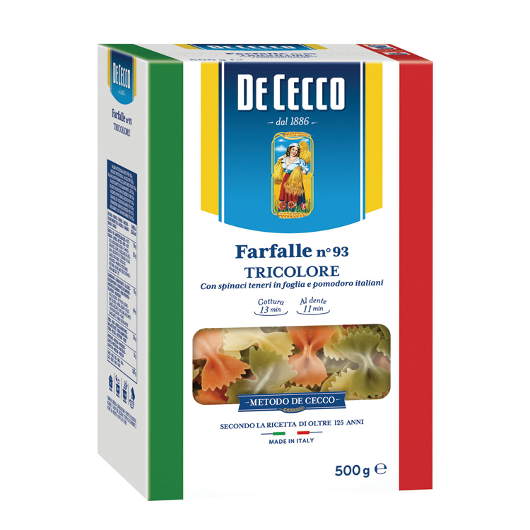 De Cecco 三色麵 500g 螺旋麵fusilli/蝴蝶結麵farfalle/斜管麵penne riga
