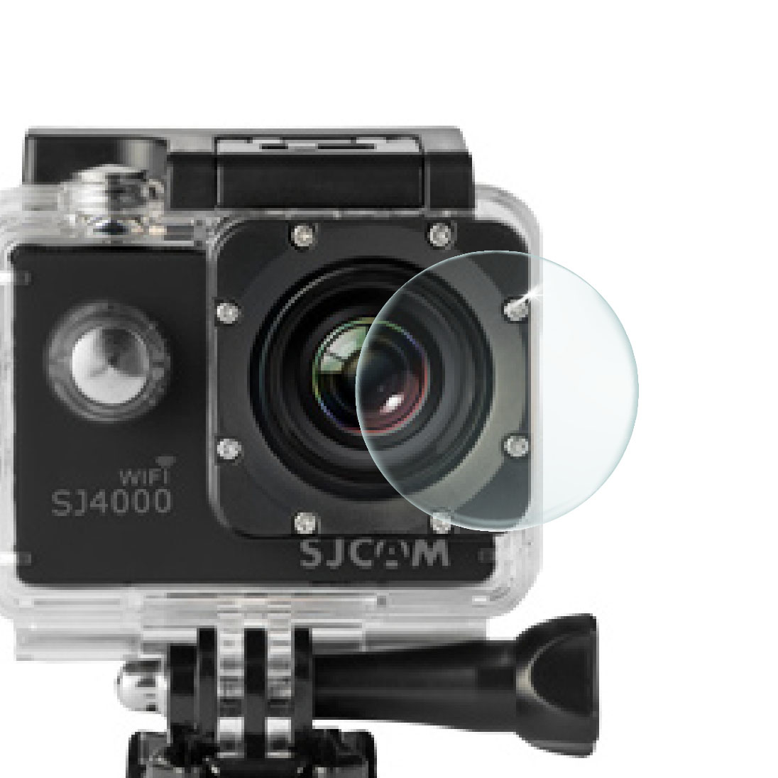 SJCAM原廠充電防水殼前鏡頭 鋼化玻璃膜/保護貼（僅限SJ4000、SJ5000系列）