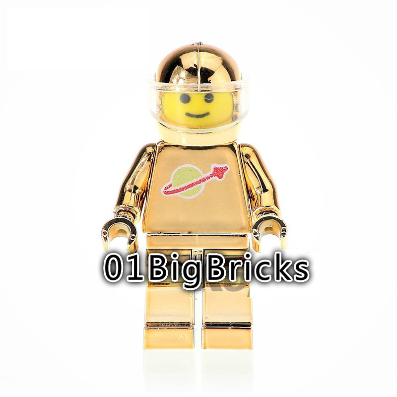 01BigBricks Custom Gold Spaceman Mascotgures Fit Lego