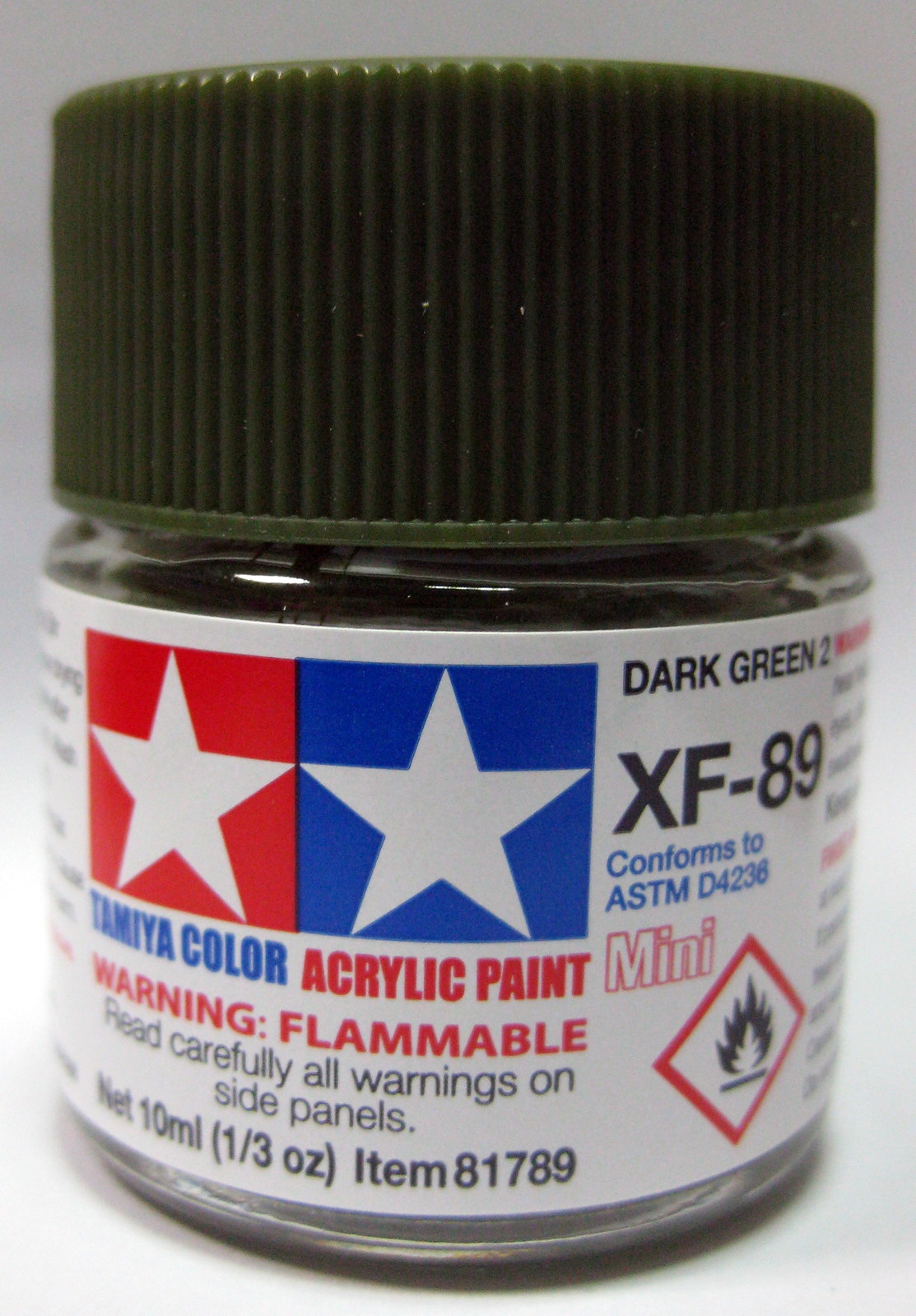 TAMIYA 田宮 水性壓克力漆 XF-89 消光深綠色2（德國陸軍） 貨號:XF89