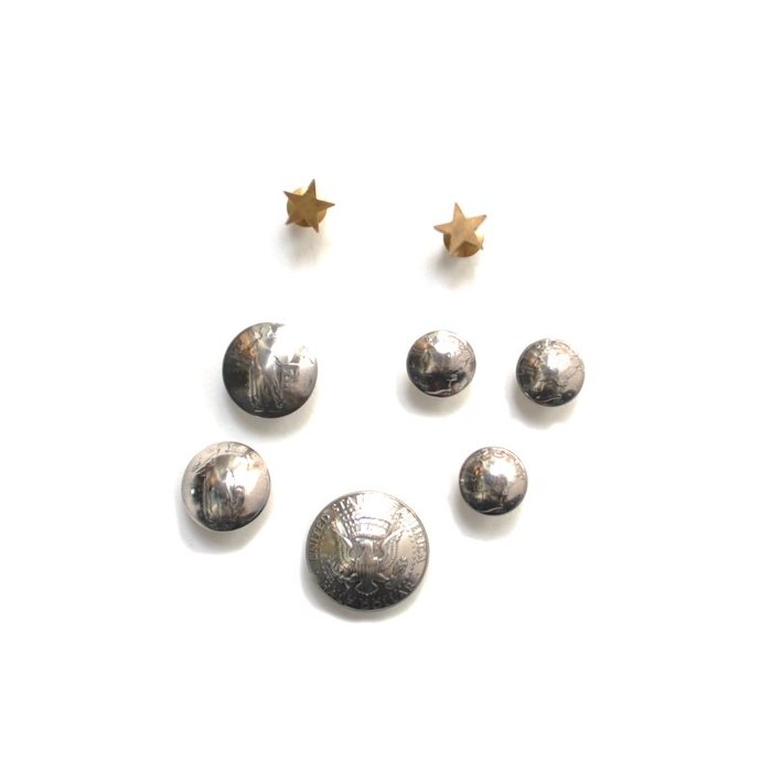 YP Craft Brass Star Pin&Silver Coin Pin