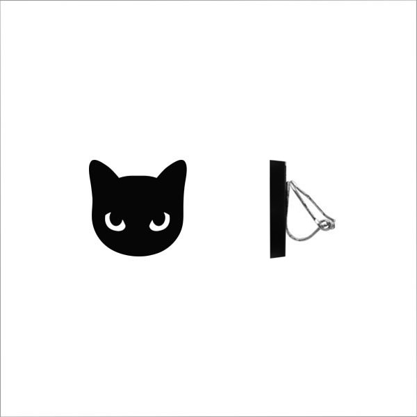 [ Wizzy ] 瞧瞧黑貓耳夾 - 霧面黑 / [ Wizzy ] Staring Cat Ear Clip