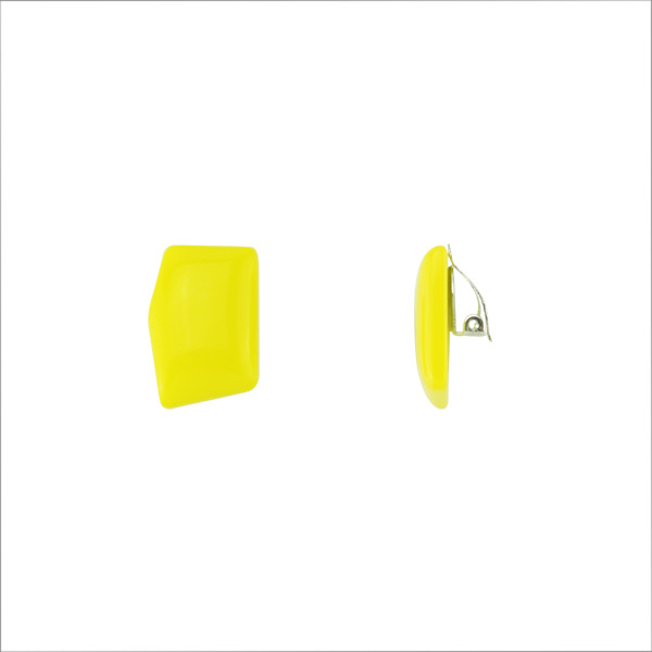 色塊小彩口香糖耳夾 - 亮黃 / Irregular Chewing Gum Ear Clips - Lemo