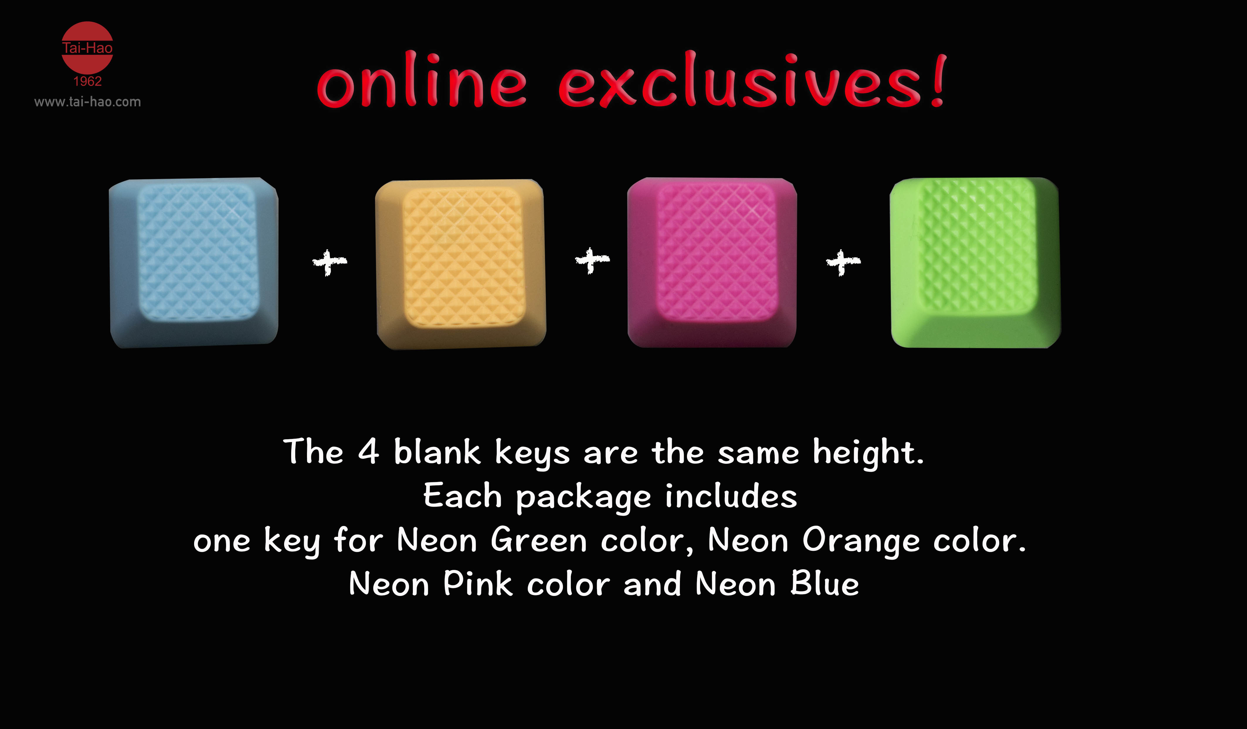 Tai-hao Blank Rubber Gaming Keycap Set