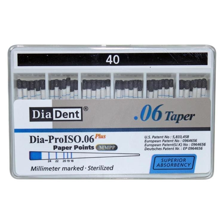 DiaDent Dia-ProIso Plus Paper Points .06 Taper no.40
