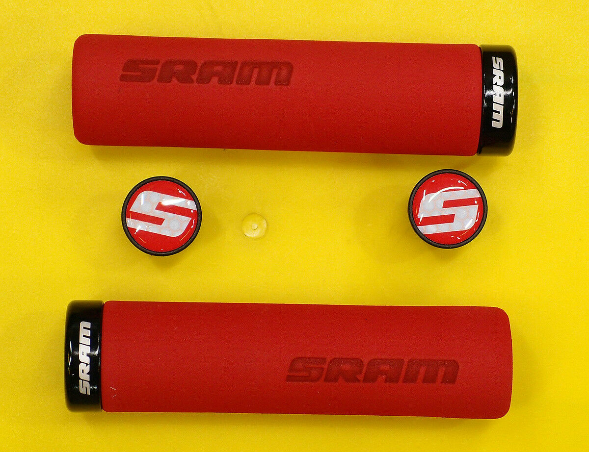 SRAM Locking Grips Foam, Red with Single Black Clamp an