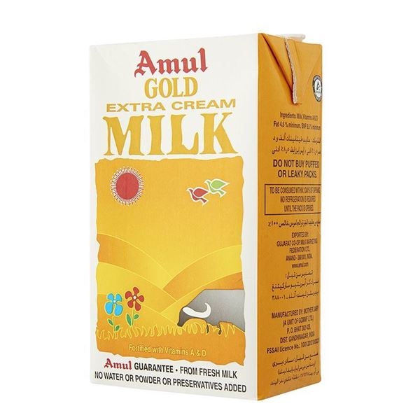 Amul Gold Extra Cream Milk 1LItre x 12Packs