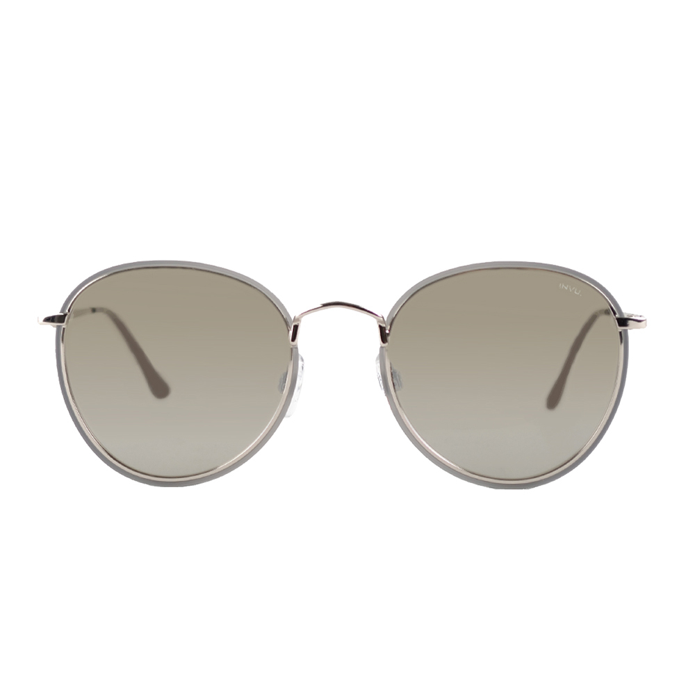 【INVU】瑞士輕量感簡約弧型偏光太陽眼鏡(灰)B1915B