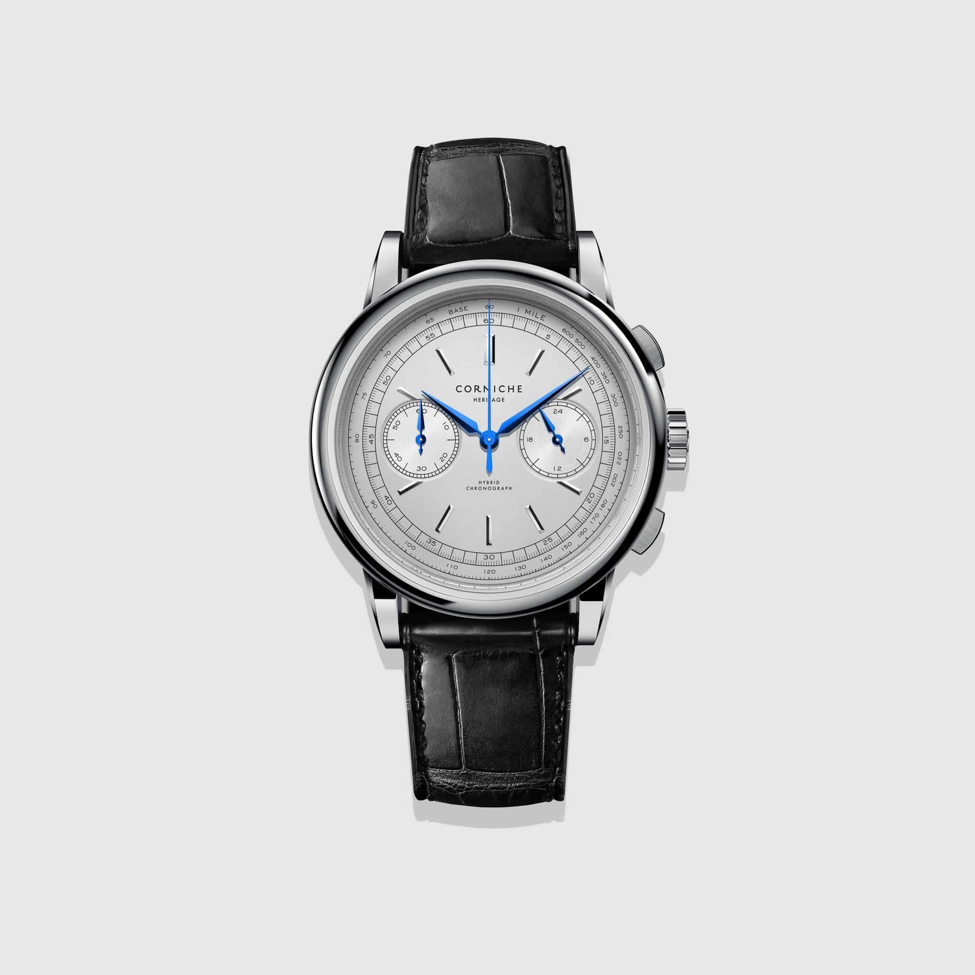 Chronograph - Stainless Steel/White|Corniche Watches