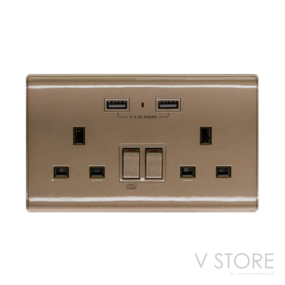 M2K AP202APC4-C 4.2A 雙位USB 電制插座