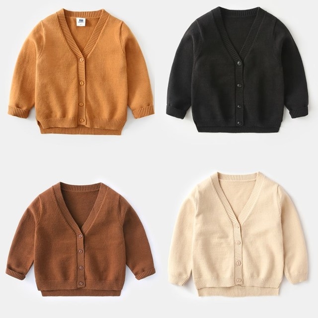 SP-3251 小童純色針織開衫外套