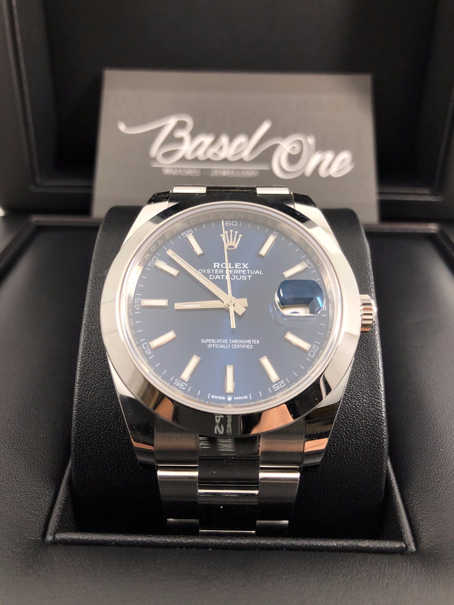 Rolex 126300 blue dial Datejust 41 oyster strap