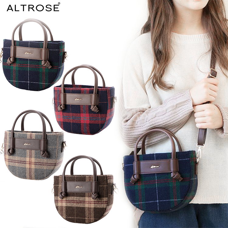 【ALTROSE】羊毛格紋 2 WAY 迷你 單肩包 ( 2019 新品 )