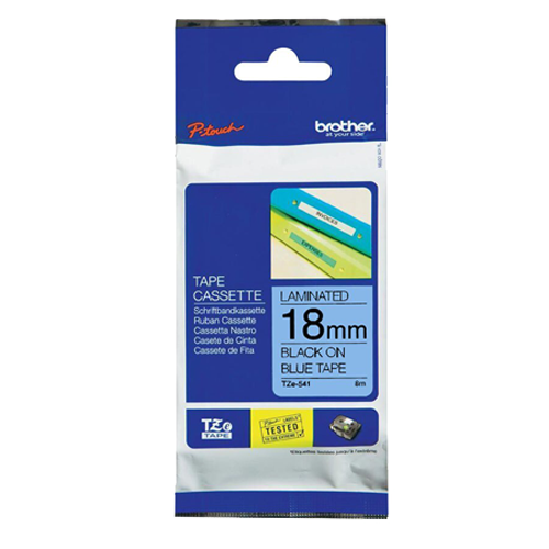 BROTHER TZe-541 18mm 藍底黑字 護貝標籤機色帶 耗材│國隆