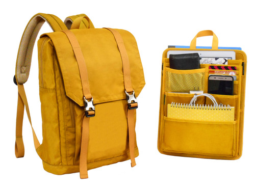 Backpack + Insert Organizer Set Smart Casual Bag Office
