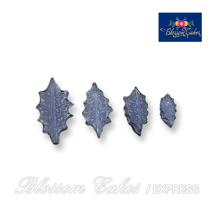 Mini Holly Leaf Resin Vein Stamp, Set of 4