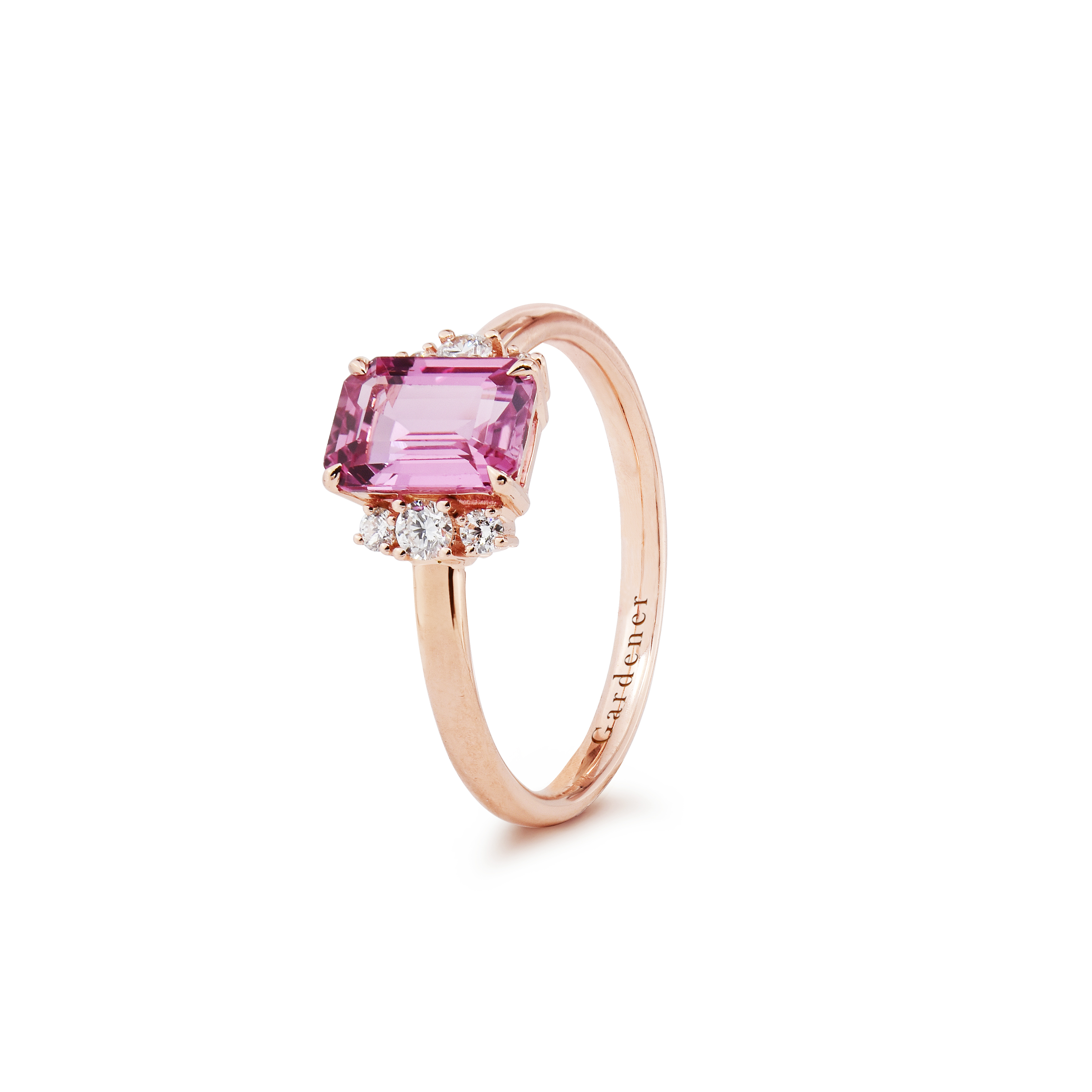 shoulder stone setting with Pink Sapphire