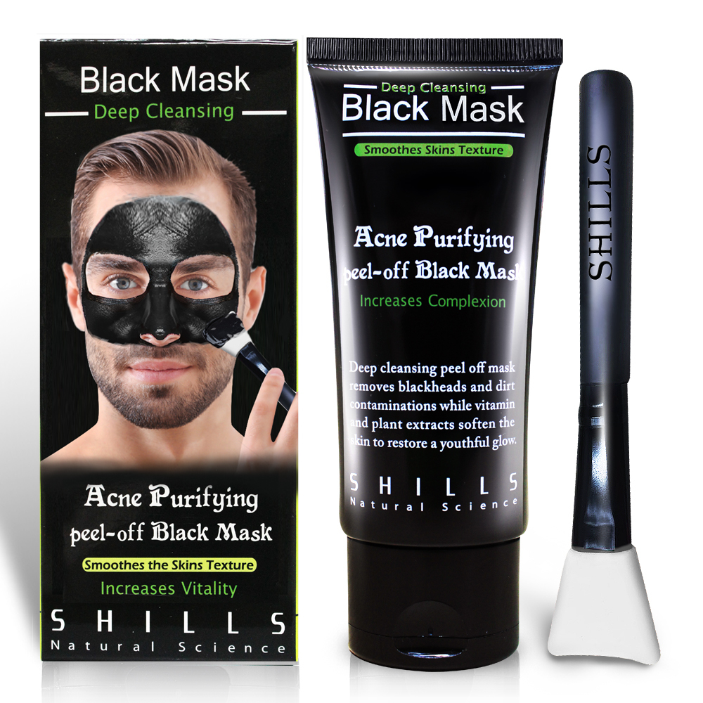 SHILLS Activated Charcoal Black Mask (50ml) with whit