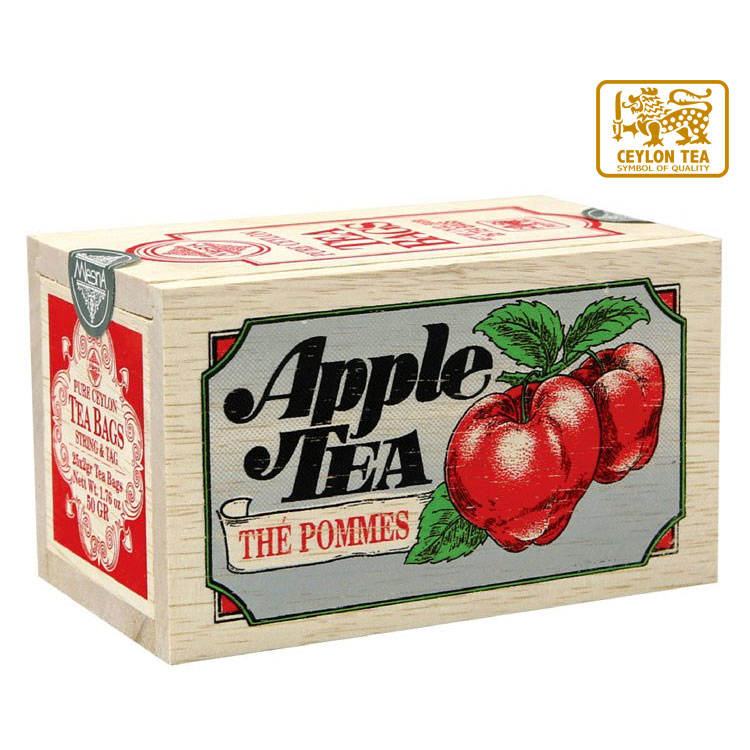 Mlesna Apple Flavoured Pure Ceylon Tea in Wooden Box 25