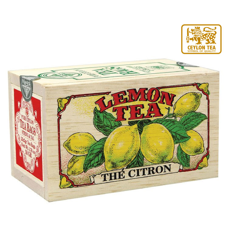 Mlesna Lemon Flavoured Pure Ceylon Tea in Wooden Box 25