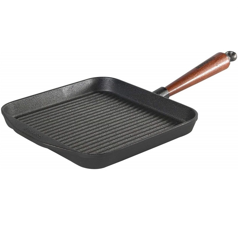Skeppshult Square Grill Pan, with Wood Handle, 25 cm by