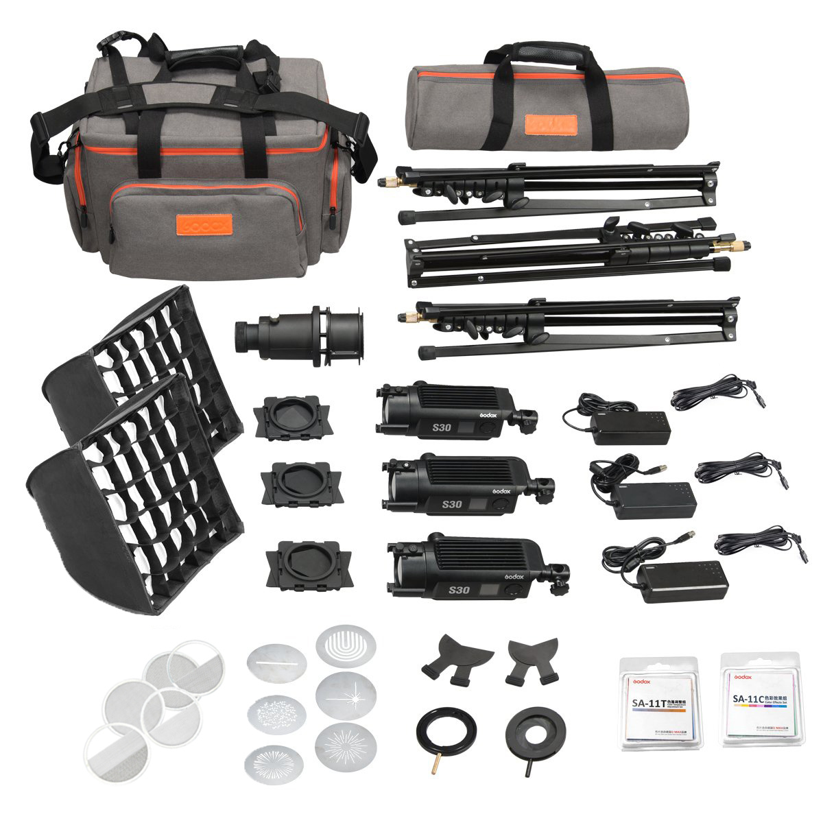 Godox S30 LED Focusing 3Light Kit- Rainbow Store Camera