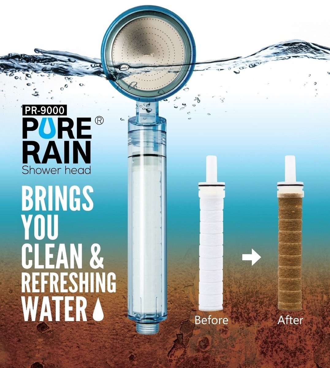 【Pure Rain】Korea Chlorine Removal Shower Head (1 filter inclded)