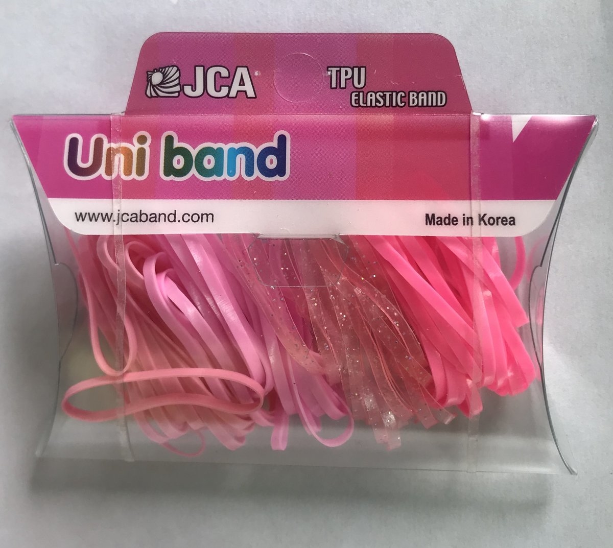 Uniband - 韓國簡約不傷髮高彈力橡皮筋_粉虹