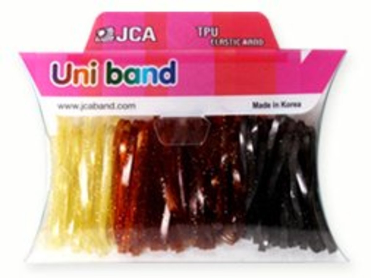 Uniband - 韓國簡約不傷髮高彈力橡皮筋_閃亮啡