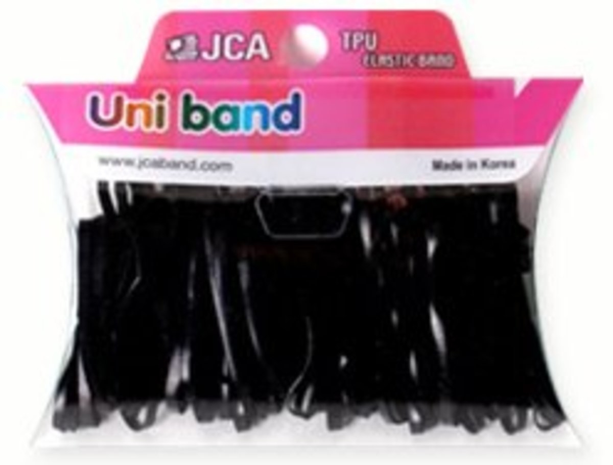 Uniband - 韓國簡約不傷髮高彈力橡皮筋_黑色