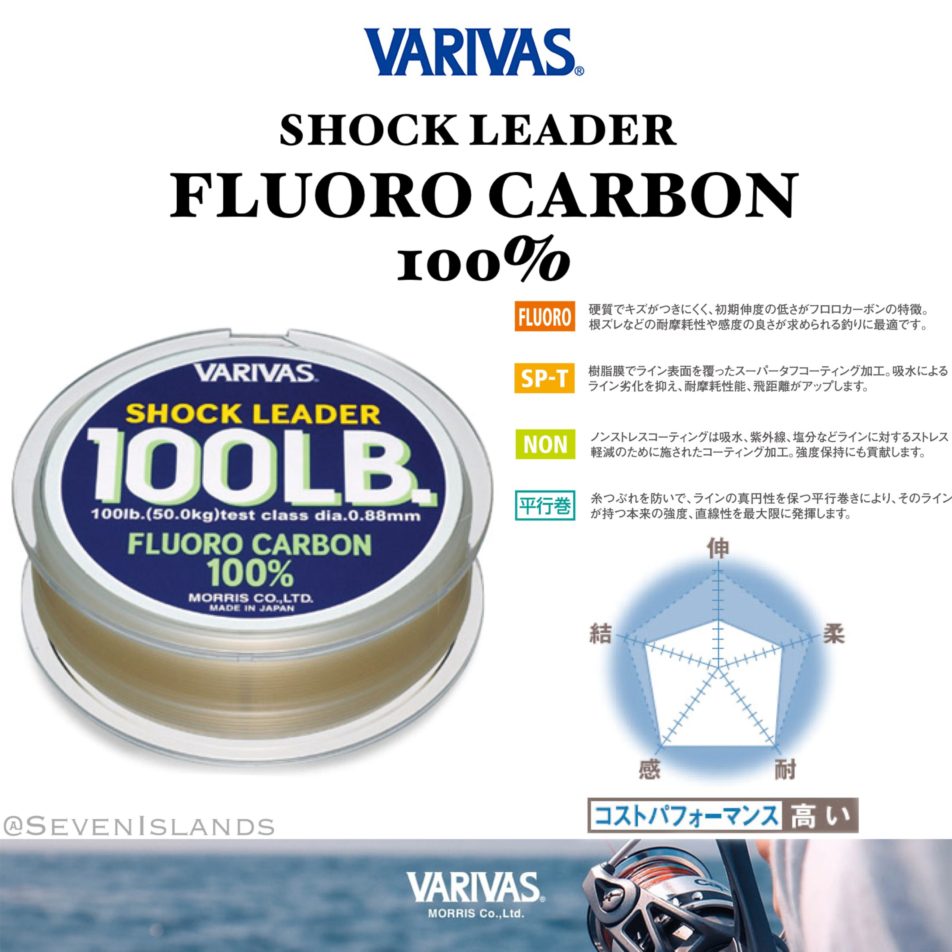 VARIVAS FLUORO CARBON 100% SHOCK LEADER