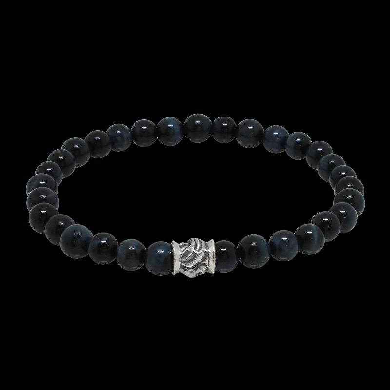 Silver Hawk Bead w/ 6mm Stone Bracelet