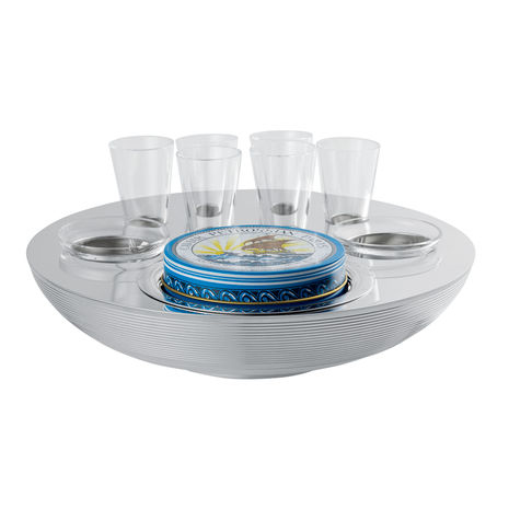 CAVIAR-VODKA SET 6 PERSONS AND 2 CONDIMENTS