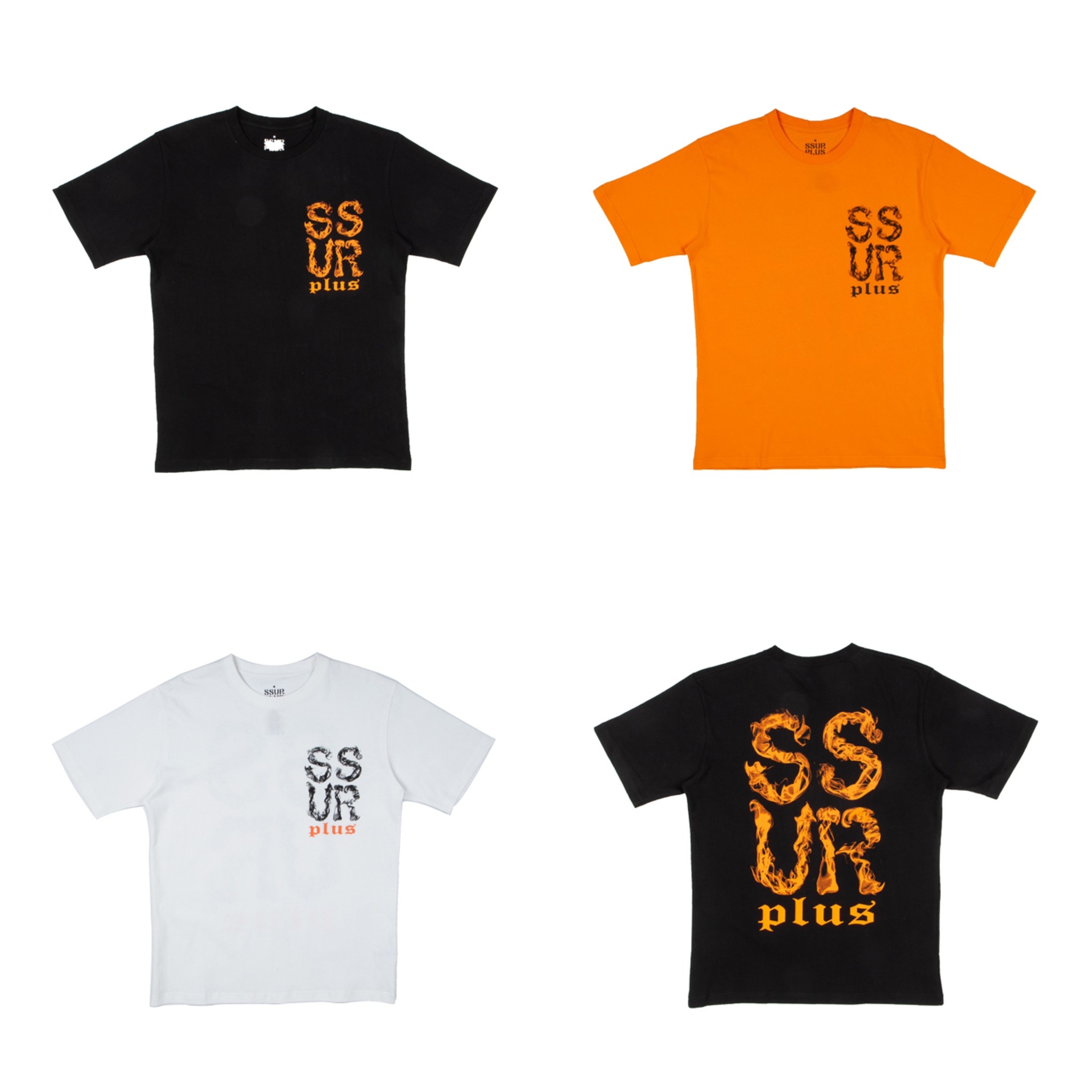 SSUR PLUS 新款 火焰煙霧LOGO 短袖