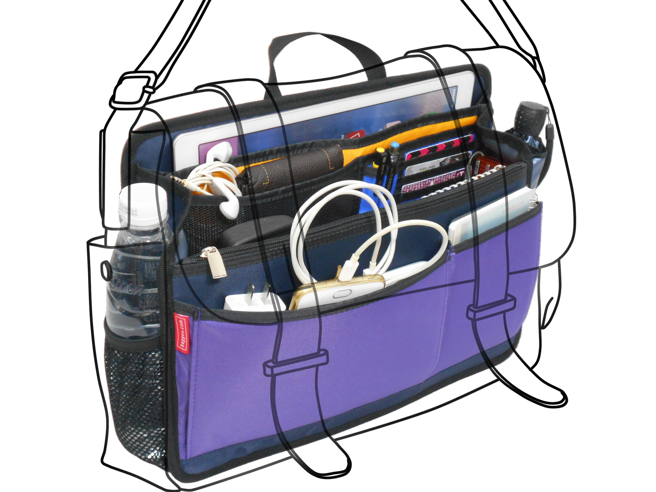 Insert Organizer for Casual Briefcase, Shoulder Bag and