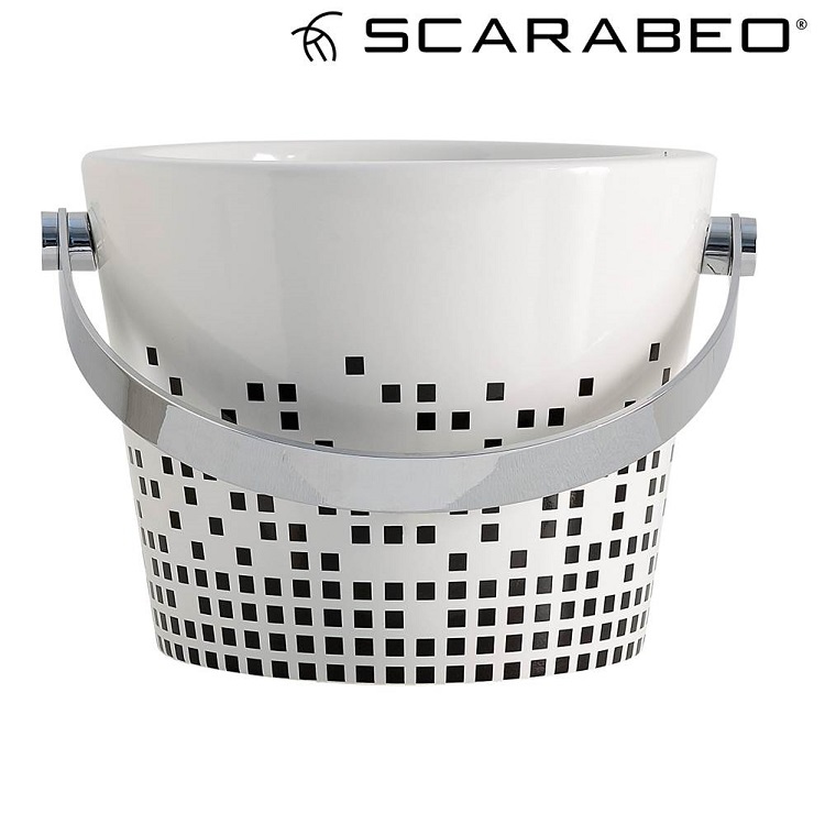 Scarabeo "Bucket" 8803Z Lay-On Basin with Pattern wi...