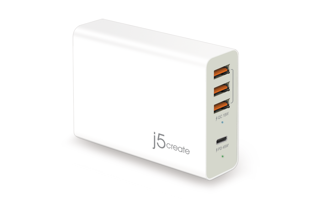 J5 create 4-Port USB PD3.0+QC4.0智慧型快速充電器