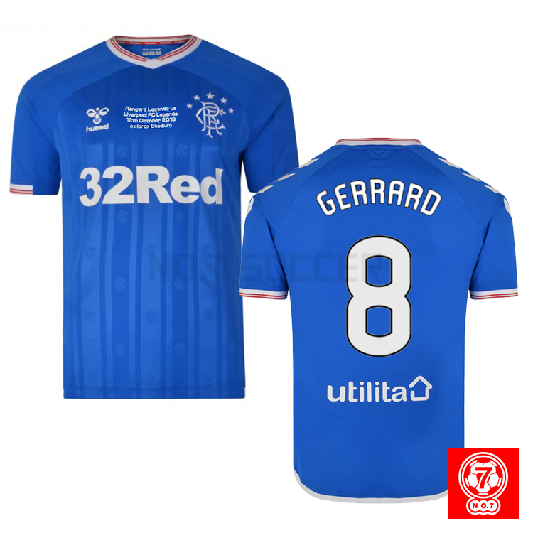 Ranger 2019-20 Home Jersey with #8 Gerrard Legend Versi