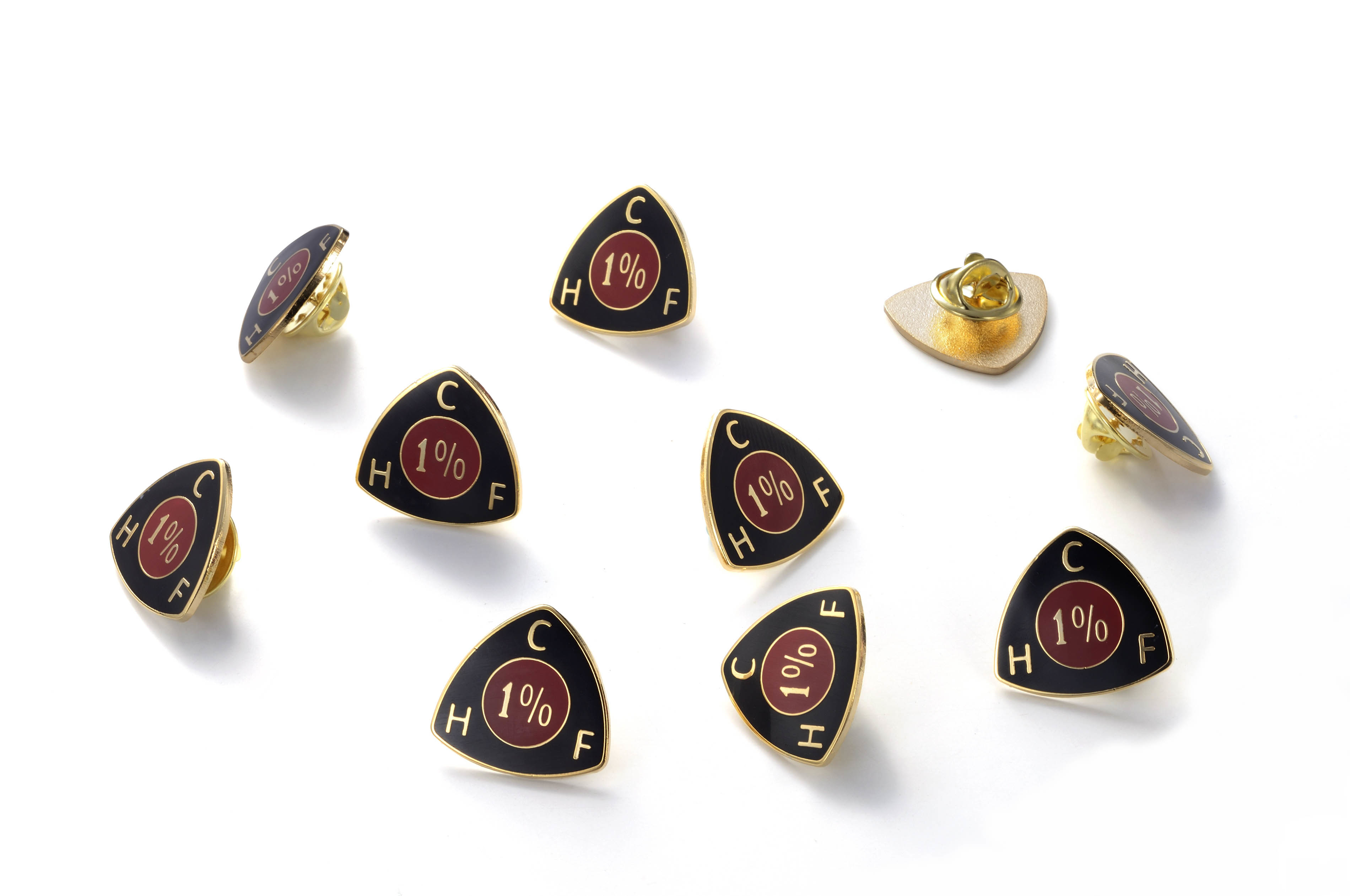 1% Triangle Enamel Pin