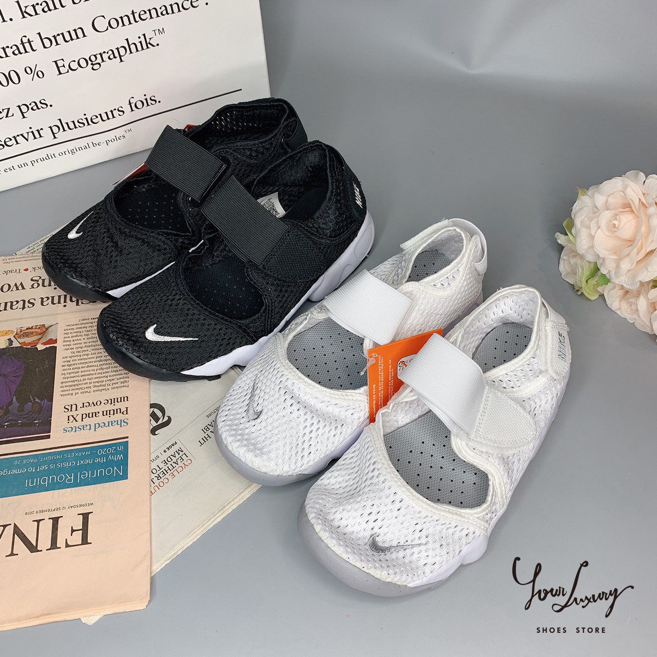 【Luxury】NIKE AIR RIFT KIDS 兒童 忍者鞋 大童 小尺碼女鞋 網面 魔鬼氈 涼鞋 正品