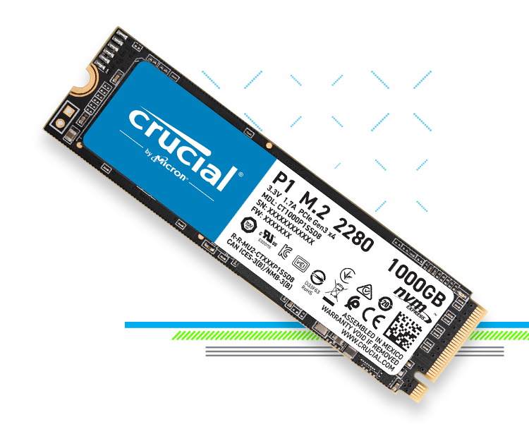 Crucial 500GB P1 M.2 2280 NVMe SSD|CT500P1SSD8| 香港行貨