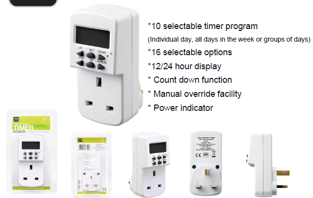 TES7-MP, 24 Hour/ 7 Day Programme Elecrnic Timer