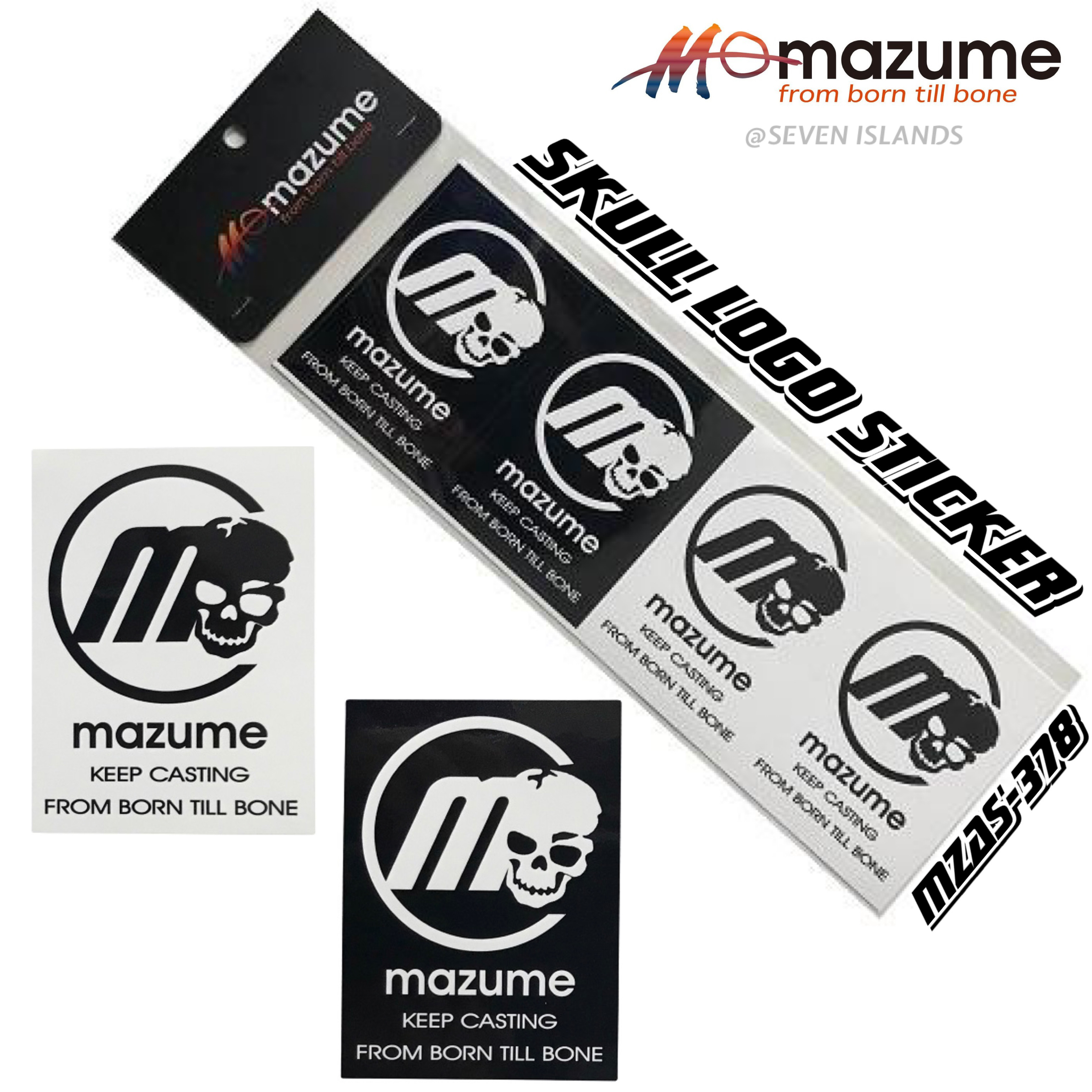 MAZUME SKULL M LOGO STICKER MZAS-378