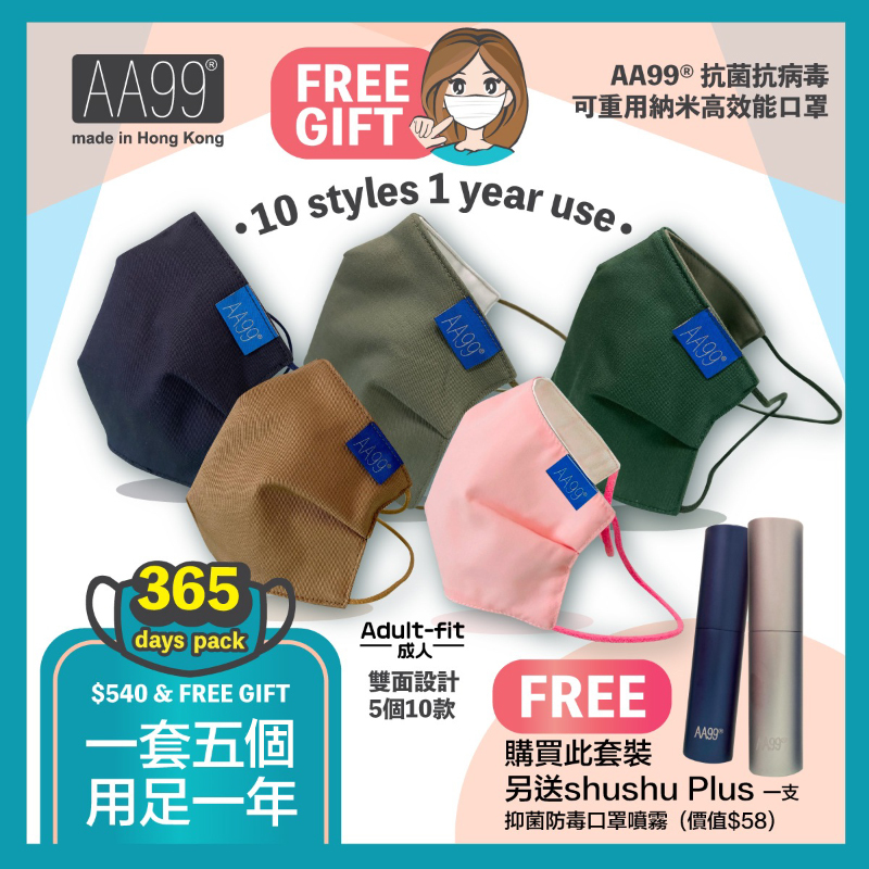 可重用納米高效能升級版口罩 │AA99│ MindBeauty Store