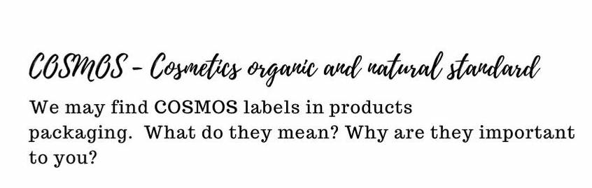 ingredients and Cosmo labels